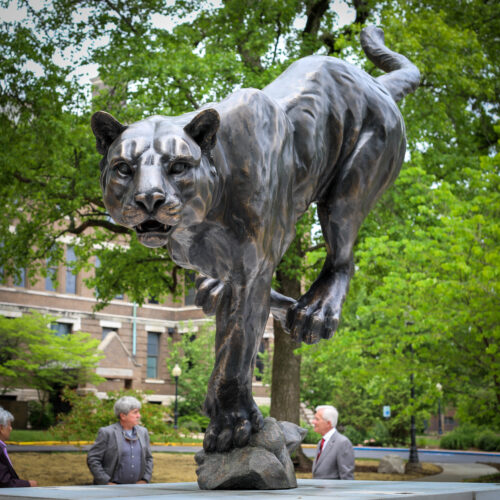 Drury University unveils new panther sculpture and campus gathering ...